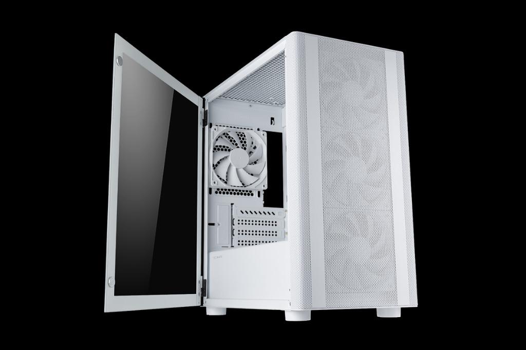 Tecware Flatline TG MATX ITX PC Casing Case Chassis - BLACK / WHITE ...