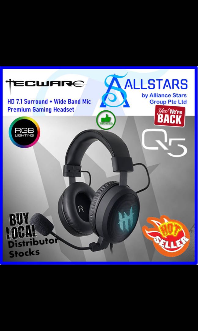 Tecware Q571 / Q5 series RGB HD 7.1 Surround + Wide Band Mic Premium ...