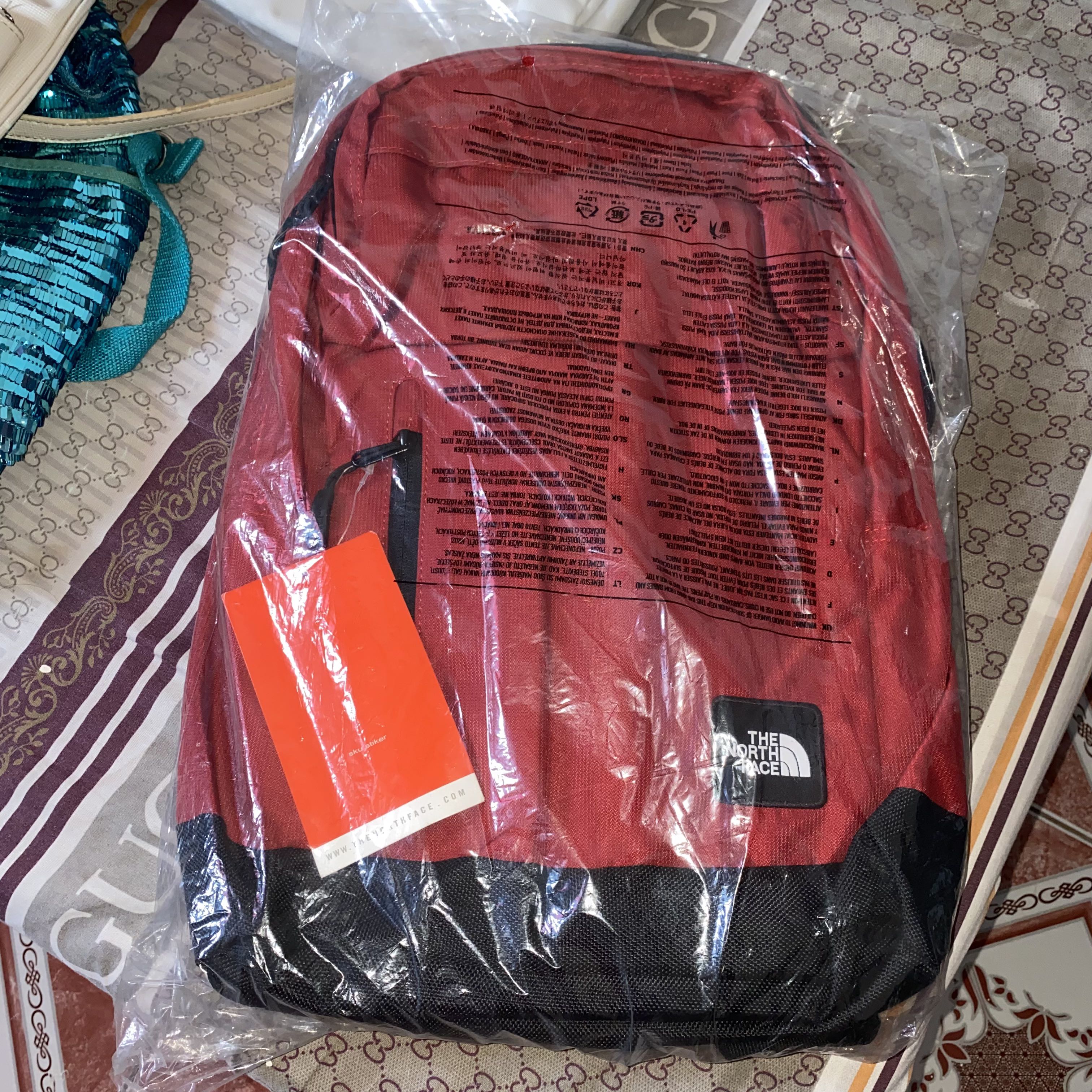 The north face back pack red huge travel gym many compartments bag, Men ...