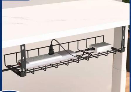 Under Desk Cable Management Tray Rack Iron Space Saving Power Strip ...