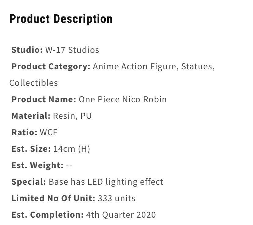 BNIB W17 Studio NICO ROBIN GK, Hobbies & Toys, Toys & Games on Carousell