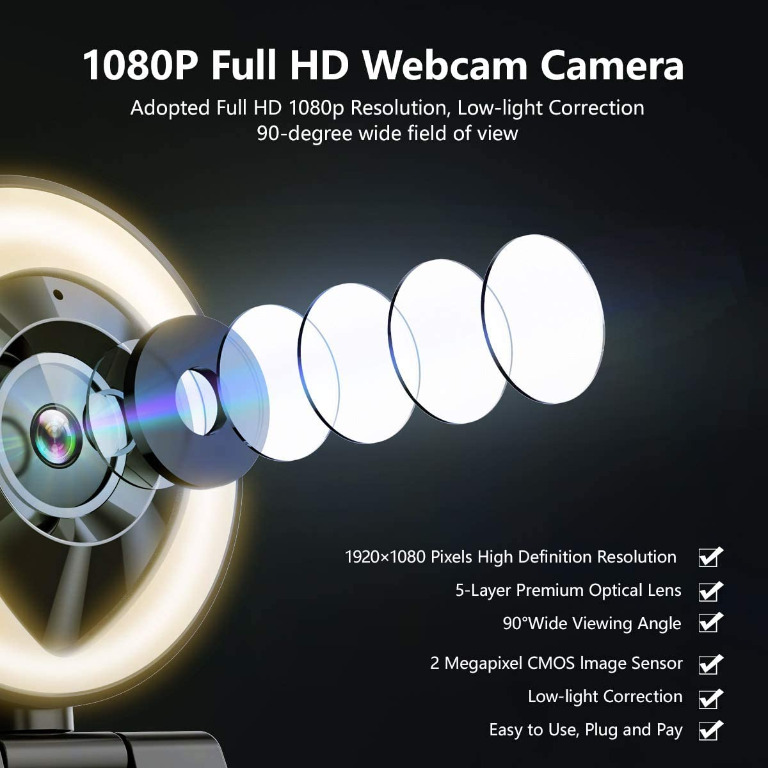 Warehouse Sale!!! JIGA 1080p HD Webcam with Microphone, USB Streaming ...