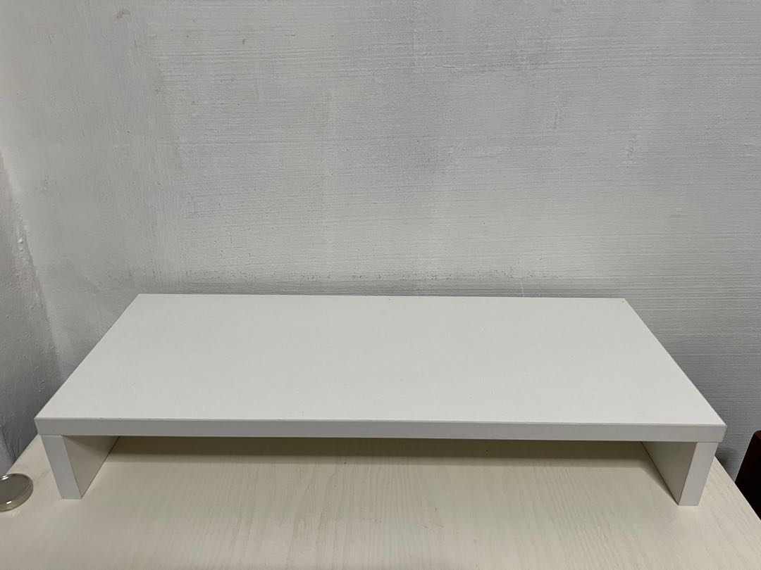 White monitor stand, Furniture & Home Living, Furniture, Shelves ...