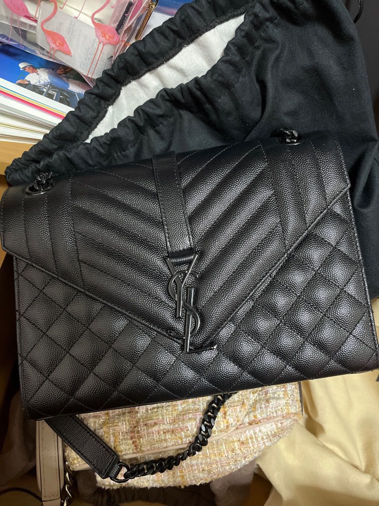 YSL medium envelope shoulder bag, Luxury, Bags & Wallets on Carousell