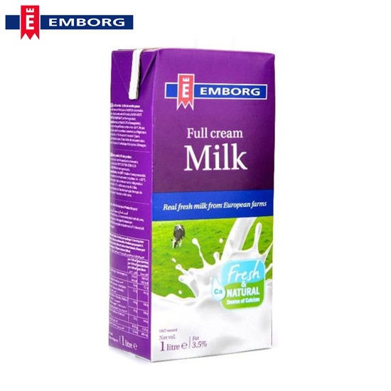 1L X 12 EMBORG FULL CREAM MILK, Food & Drinks, Beverages on Carousell