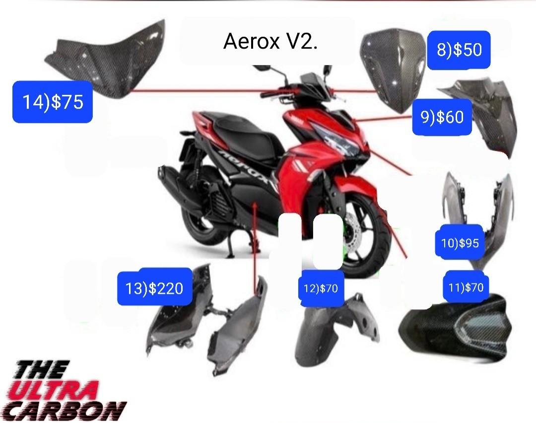 Aerox V2 carbon fiber, Motorcycles, Motorcycle Accessories on Carousell