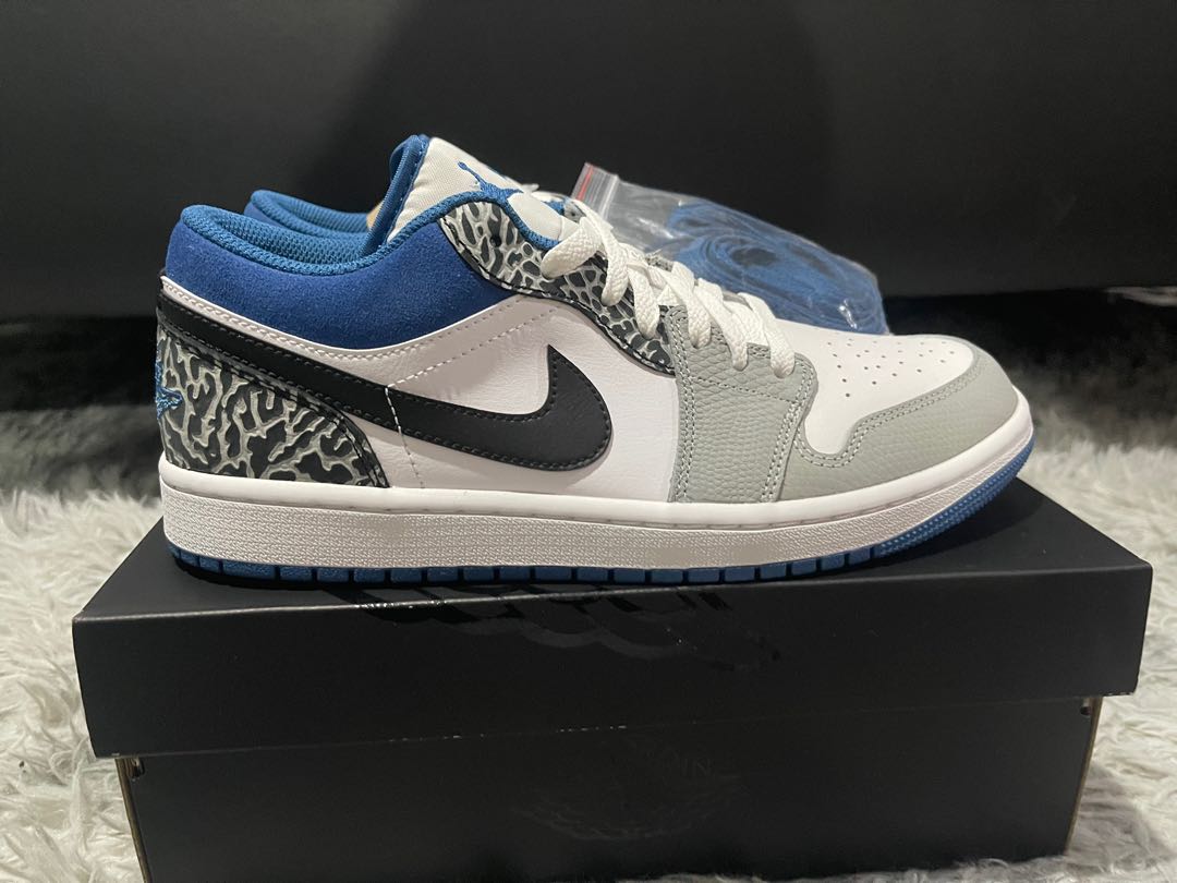 Air Jordan 1 low SE tru blue, Men's Fashion, Footwear, Sneakers on ...