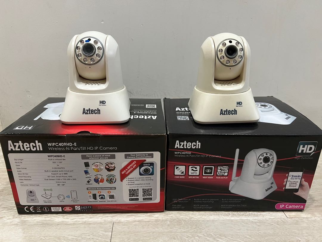 Aztech wireless N Pan/Tilt HD IP camera, Furniture & Home Living, Security & Locks, Security ...