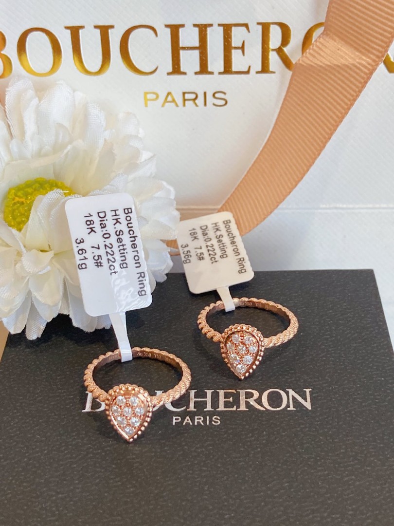 Boucheron Ring 18k HK setting, Women's Fashion, Jewelry & Organizers ...