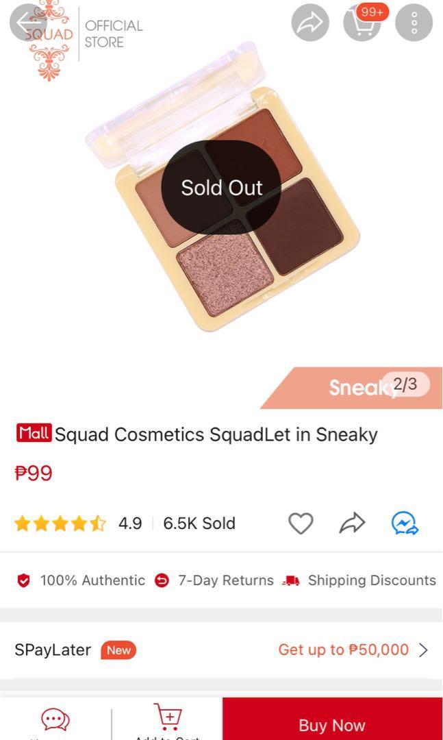 brand new squad cosmetics squadlet eyeshadow palette in sneaky, Beauty ...