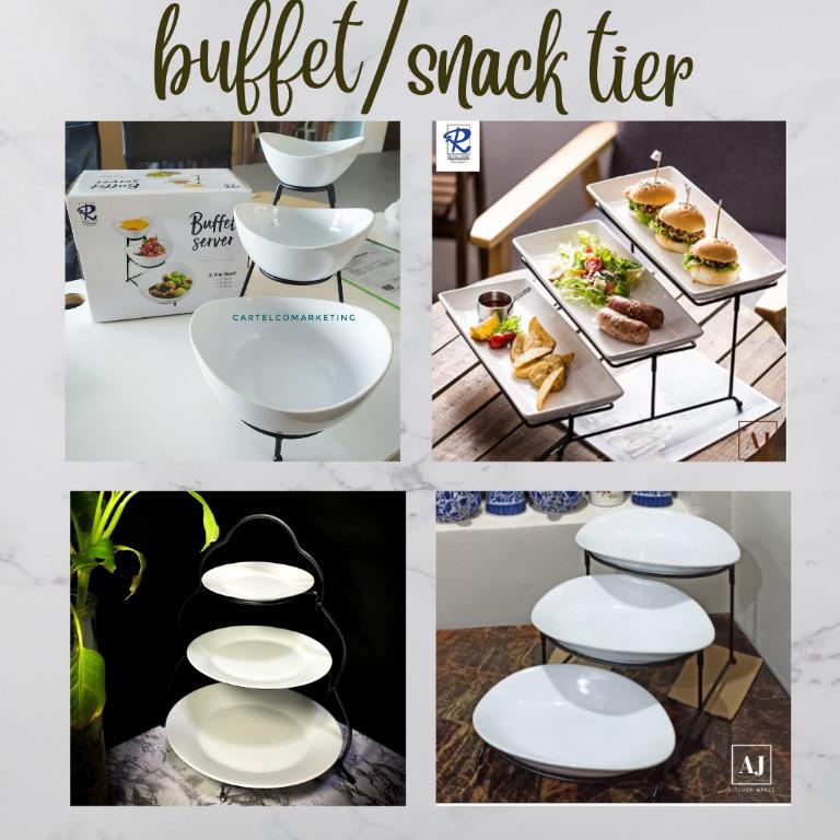 Buffet server tier for party server, event set up, cake plate with ...
