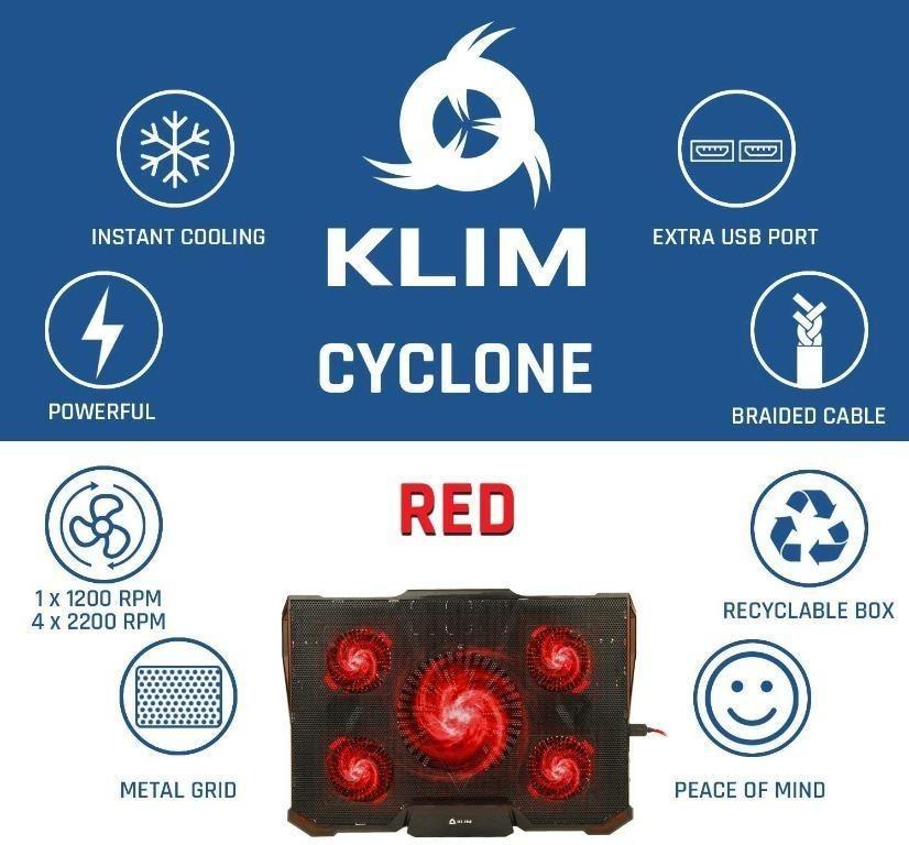 [C7002] KLIM Cyclone - Laptop Cooling Stand - Maximal Cooling - XL ...