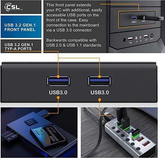 CSL - USB 3.0 Super Speed Front Panel for 3.5 inch drives - up to 5Gbit ...