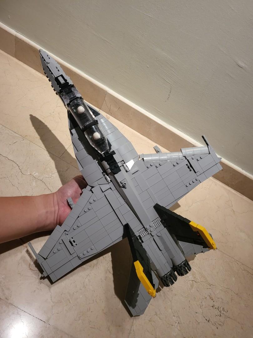 F18 brickmania design fighter jet (new unassembled set), Hobbies & Toys ...
