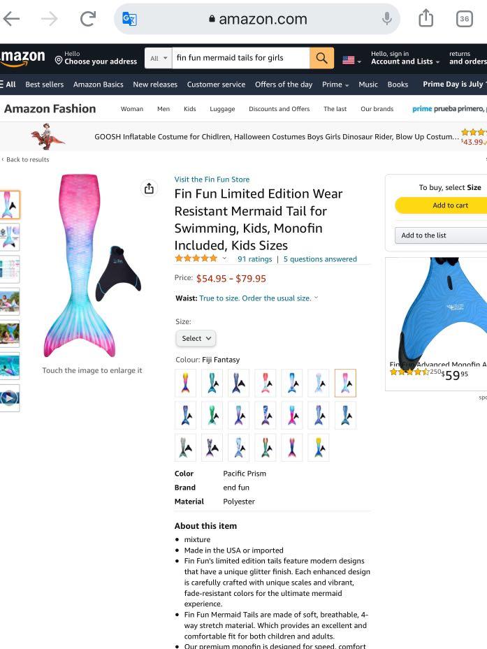 Fin Fun Mermaid Tail ( Limited Edition ), Babies & Kids, Babies & Kids ...