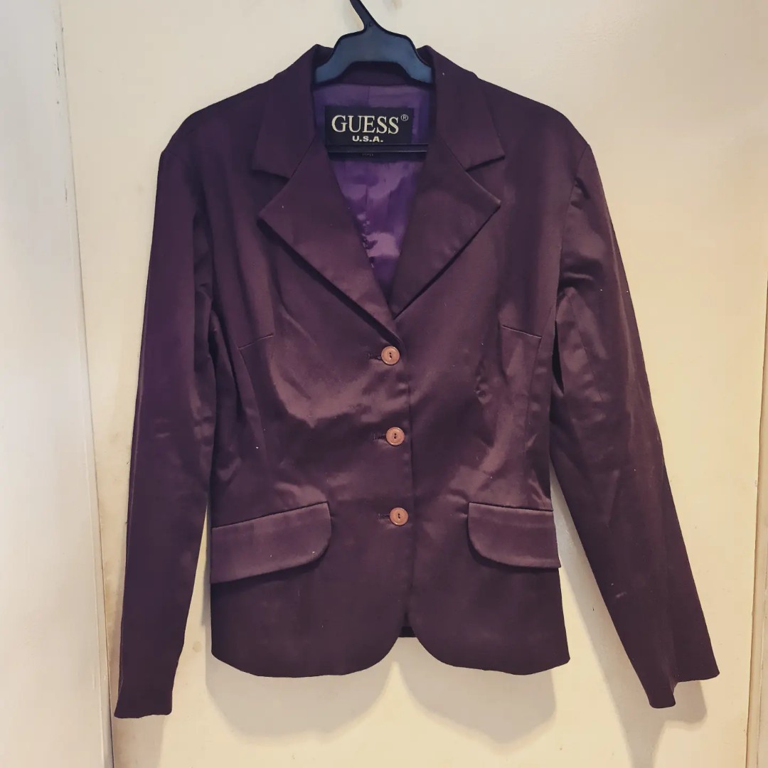 GUESS purple blazer coat suit S, Women's Fashion, Coats, Jackets and ...