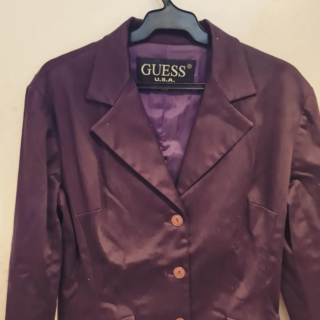 GUESS purple blazer coat suit S, Women's Fashion, Coats, Jackets and ...
