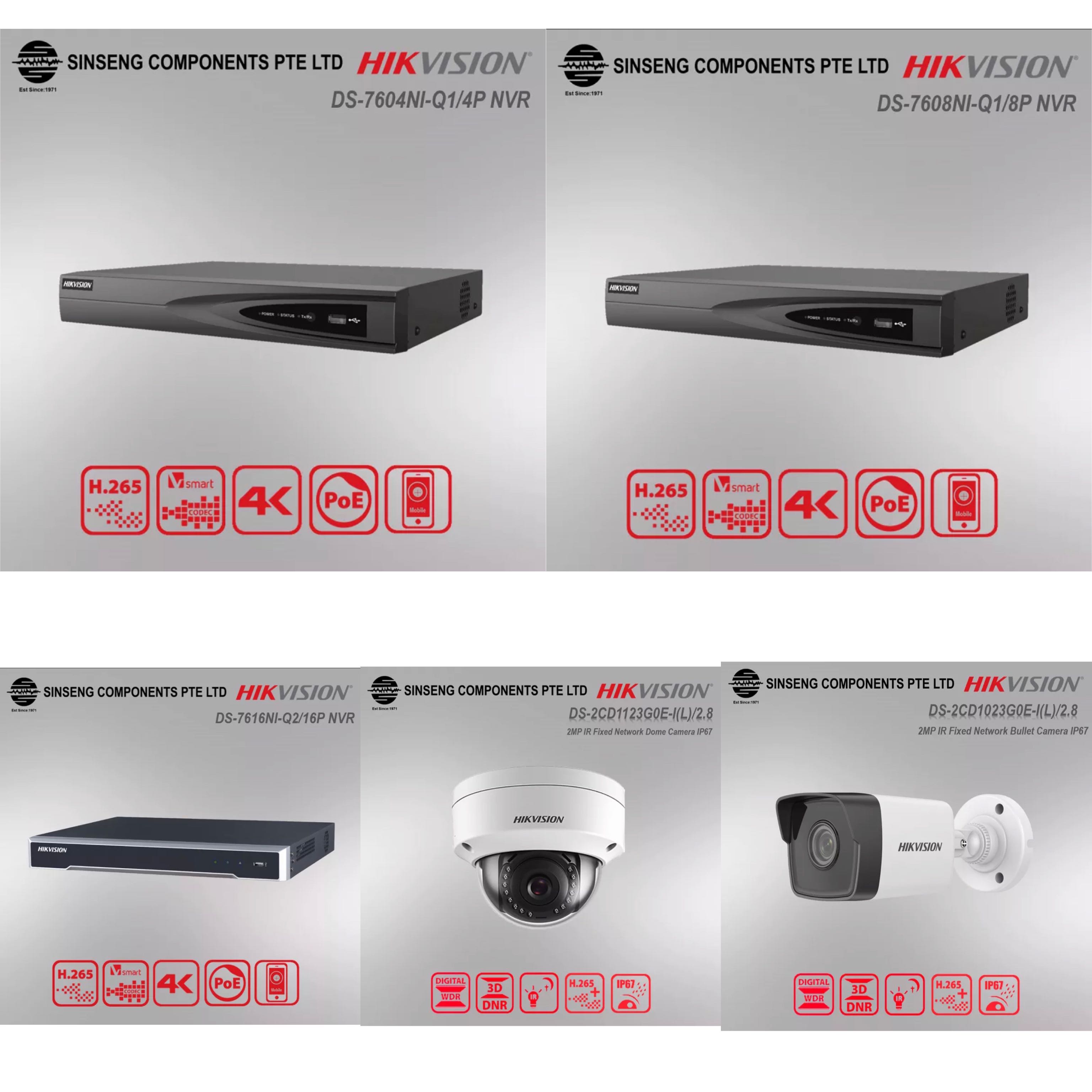 Hikvision Set for 4/8/16CH IP Camera [Full-HD 1080P Network Dome/Bullet ...