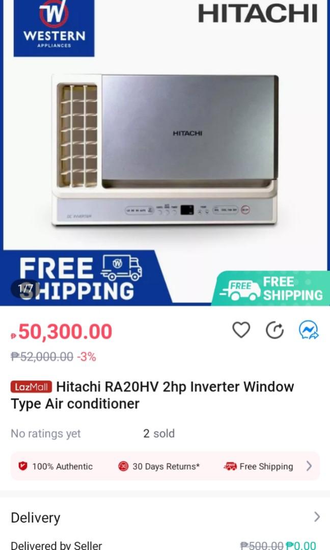 Hitachi window type dual inverter 2hp ac, TV & Home Appliances, Air ...