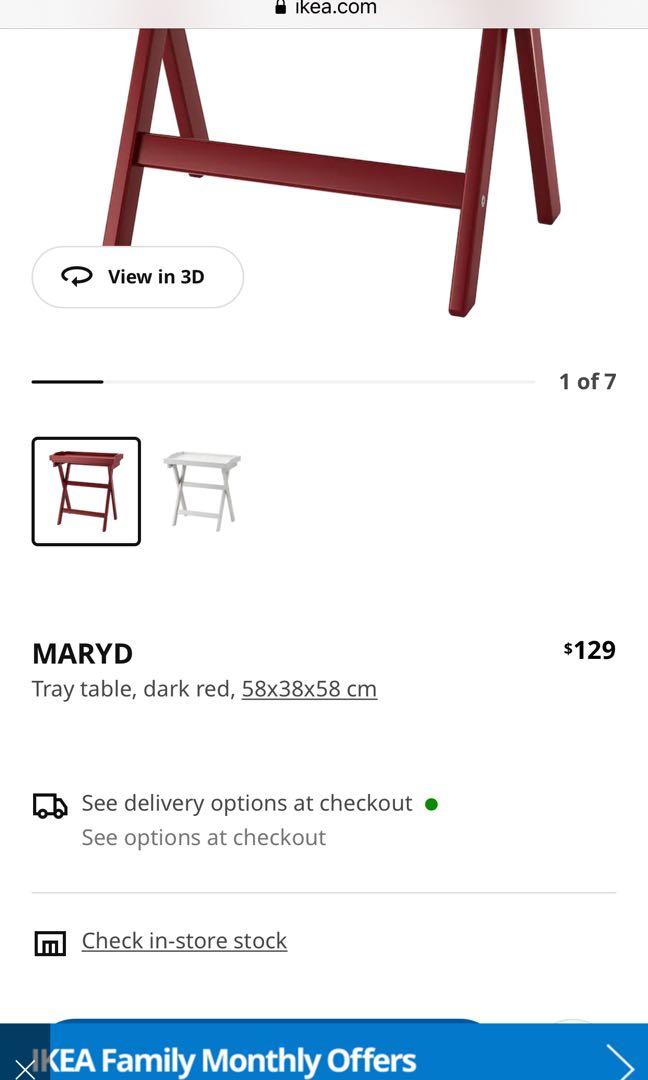 Ikea MARYD Tray Table, Furniture & Home Living, Furniture, Tables ...