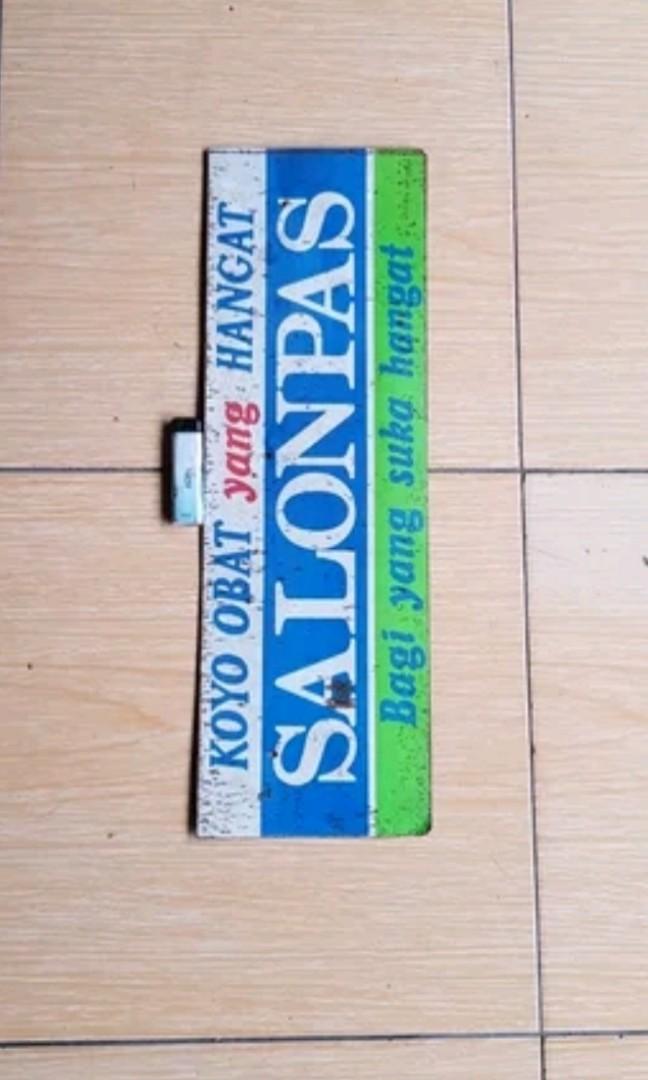 iklan reklame sign salonpas vintage antik tempoe doeloe stok 2 buah ...