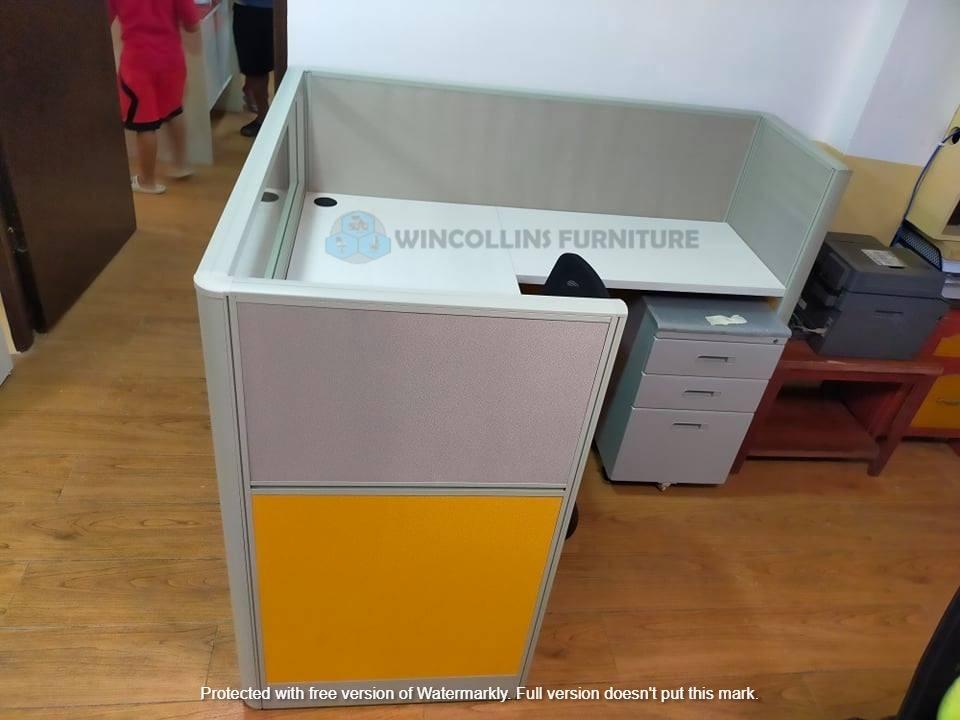 L type workstation cubicle / office partition, Furniture & Home Living ...