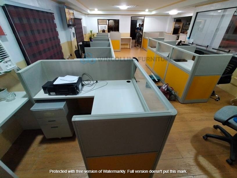 L type workstation cubicle / office partition, Furniture & Home Living ...