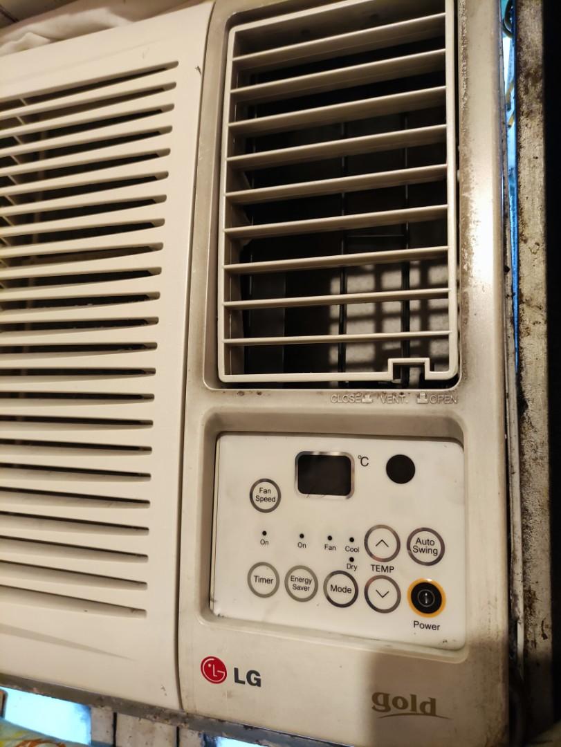LG gold .75hp window type aircon with remote, TV & Home Appliances, Air ...
