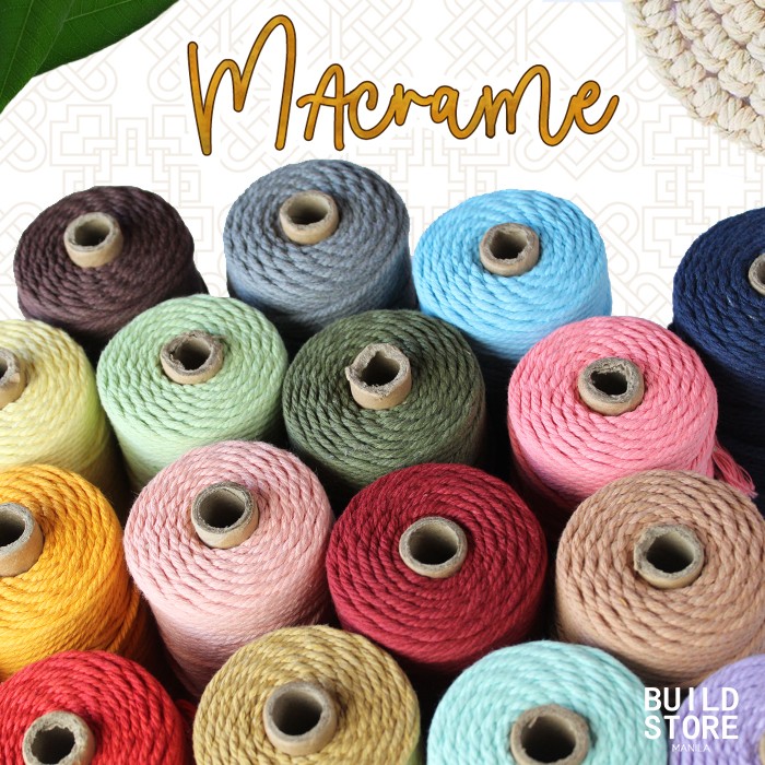 Macrame Rope Cord 3mm x 100m DIY Colored Macrame Cotton Rope / Colored ...