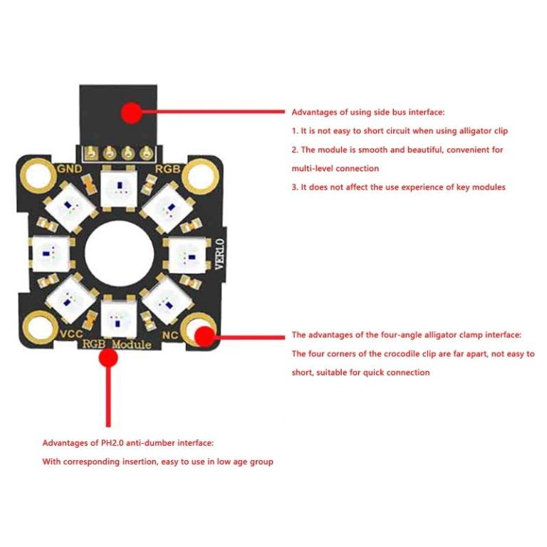 Microbit 7彩RGB燈模組 Micro:bit RGB LED Module, 其他, 其他 - Carousell