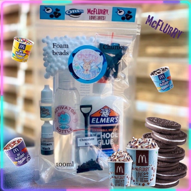 OREO MCFLURRY SLIME KIT PARTY GIVEAWAY KIDS FUN TOY DIY SLIMES, Hobbies ...