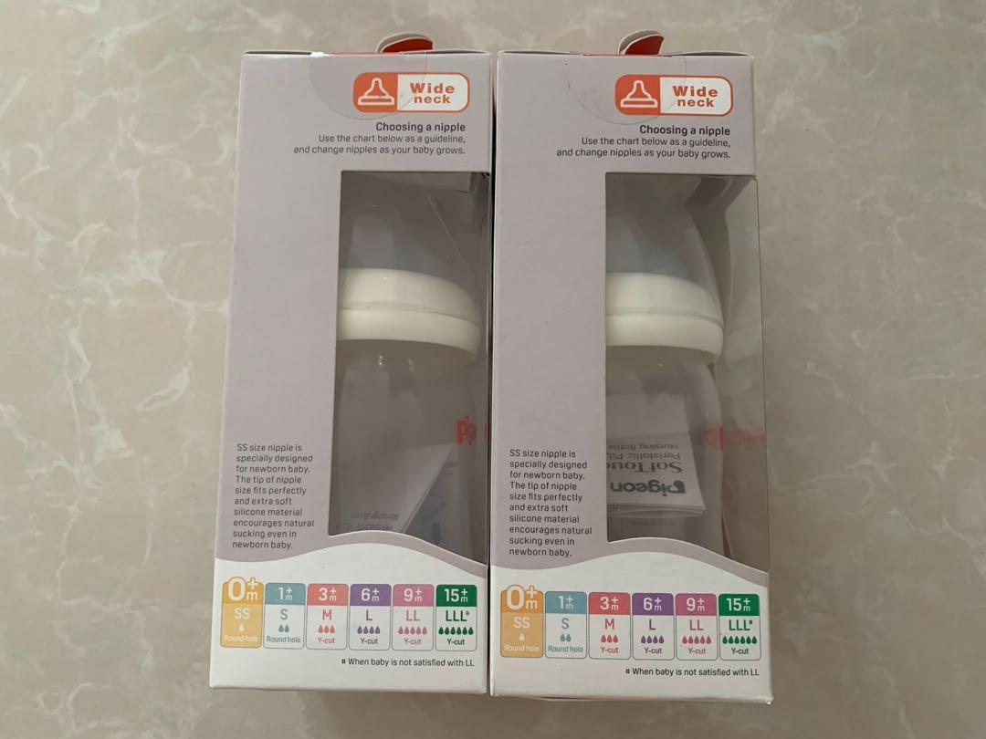 Pigeon soft touch wide neck PP bottles 160ml, Babies & Kids, Nursing & Feeding, Breastfeeding ...