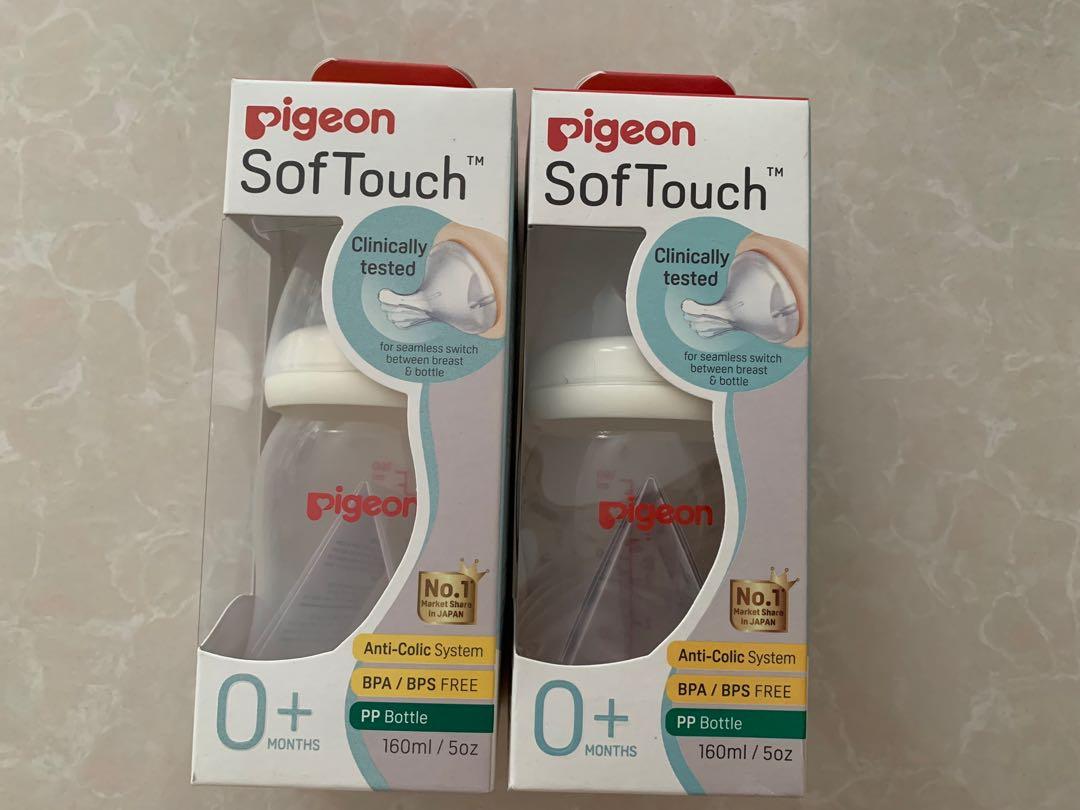 Pigeon soft touch wide neck PP bottles 160ml, Babies & Kids, Nursing ...