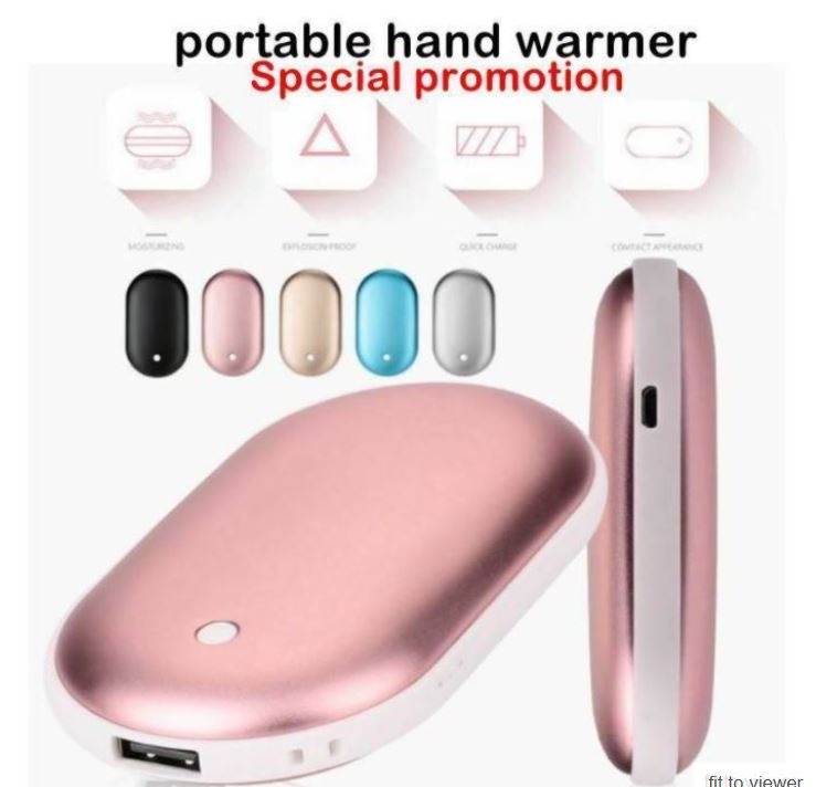 Portable Mini Hand Warmer 2 In 1 USB Rechargeable Cobblestone Pocket ...