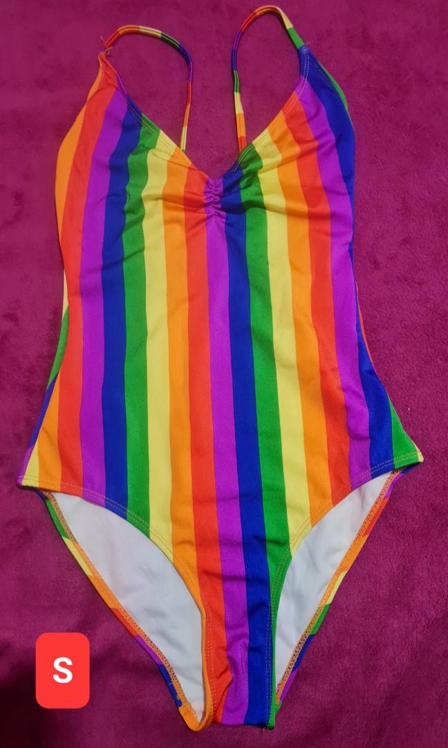 PRIMARK Rainbow Vertical Stripes One Piece Swimsuit Size fit Small ...