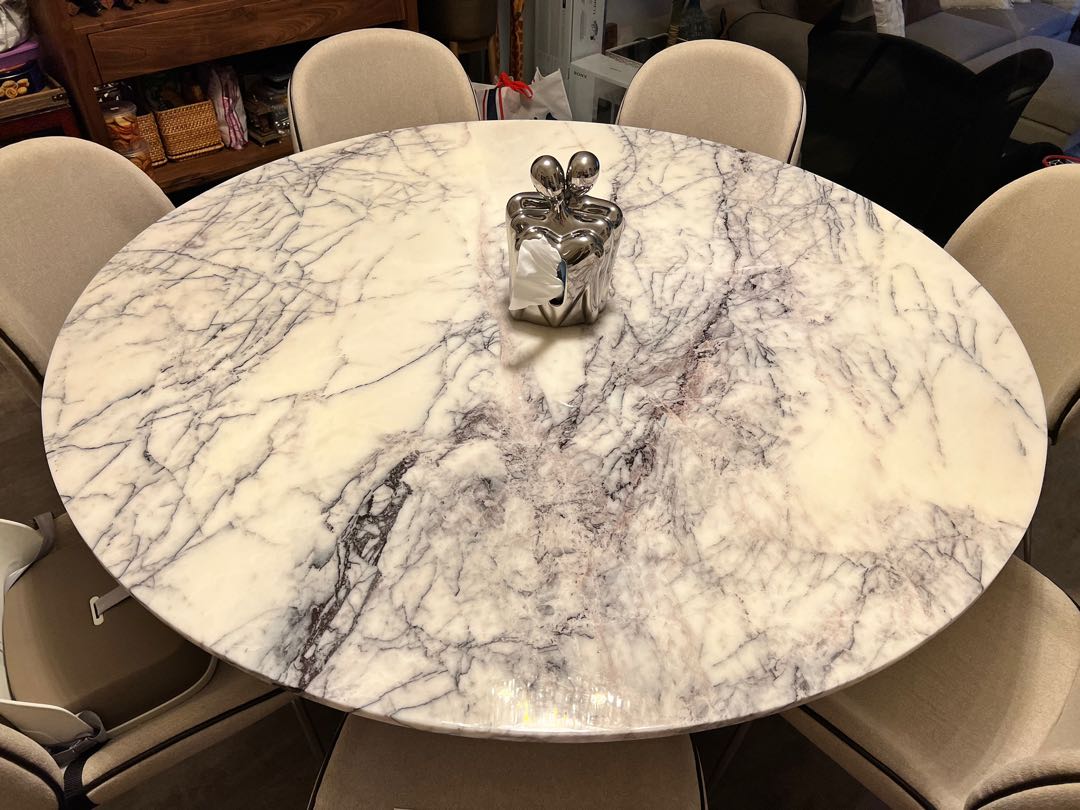 Real Marble Dining Table, Furniture & Home Living, Furniture, Tables ...