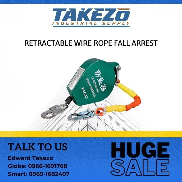 Retractable Wire Rope Fall Arrest, Commercial & Industrial, Industrial ...