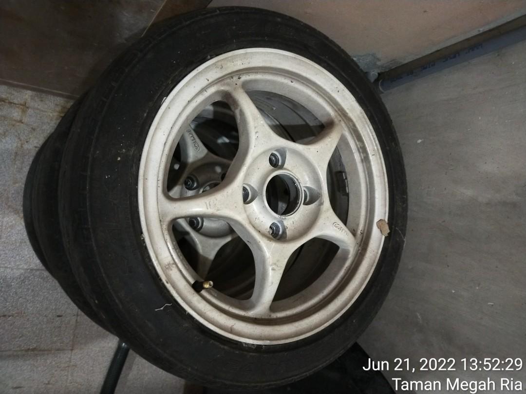 Rpo 1 enkei 14,pcd100 spot rim, Auto Accessories on Carousell