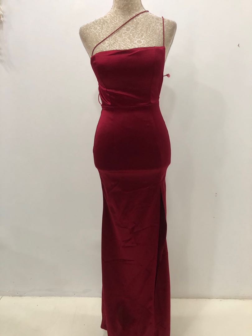 Sexy Back Long Red Dress, Women's Fashion, Dresses & Sets, Evening ...