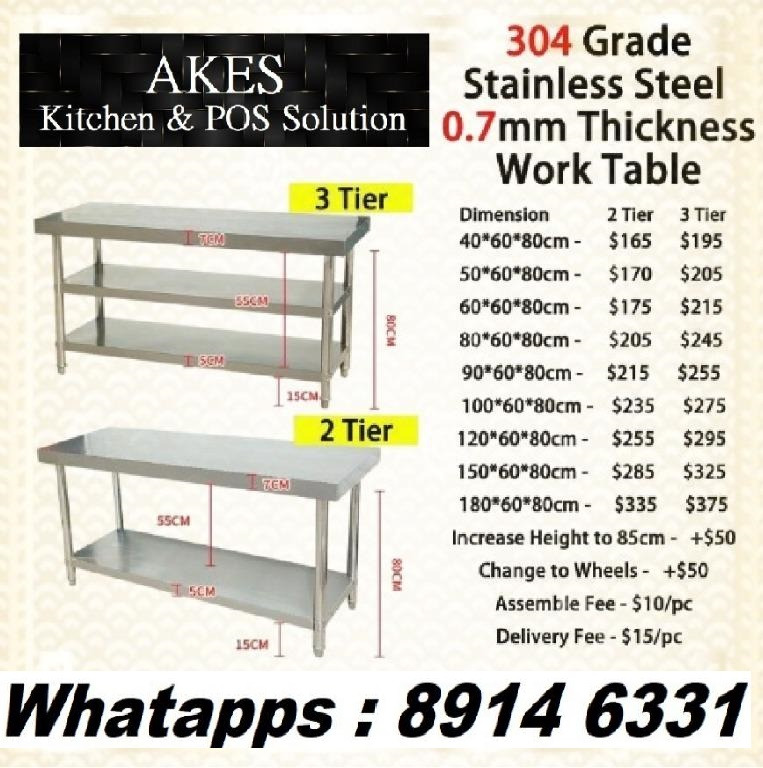 Sales - Stainless Steel Table 2 Rack / 3 Rack 304 Grade, Everything ...