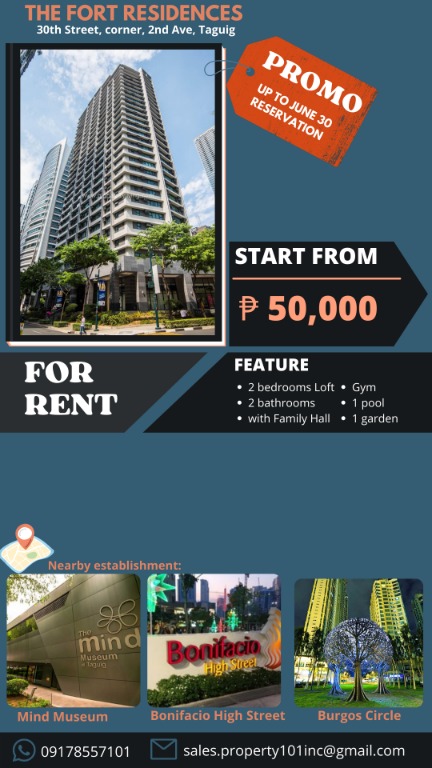 THE FORT RESIDENCES 2BR LOFT TYPE (BGC), Property, Rentals, Apartments ...