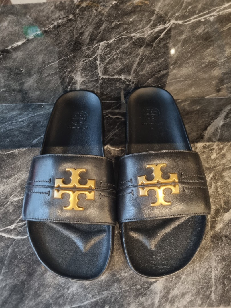 Tory Burch Slides (Black), Luxury, Sneakers & Footwear on Carousell