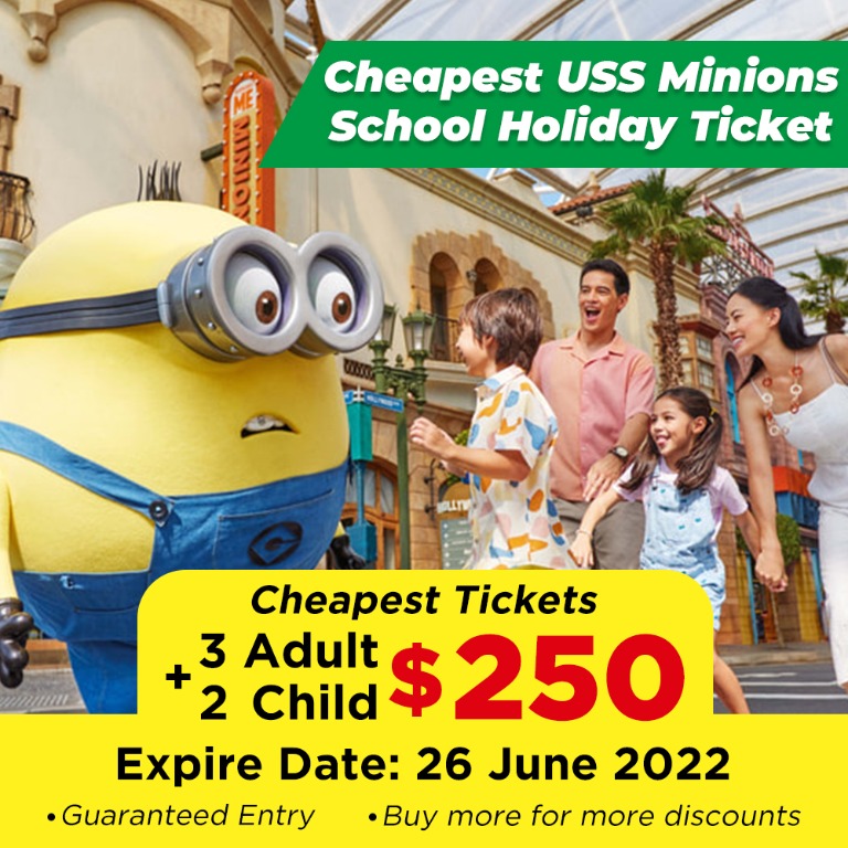 USS School Holiday ticket [use befor 26/06] 3 Adult+ 2 Child, Tickets ...