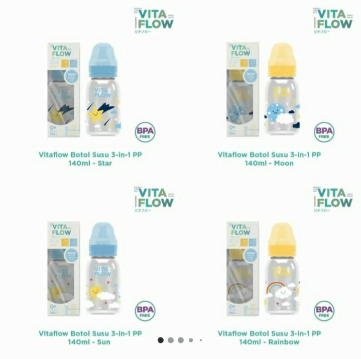 Vita Flow Botol Susu Multifungsi 140 ml Sky Series Nursing Bottle, Bayi ...