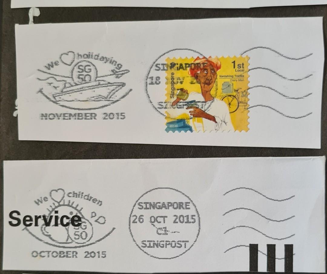2015 A Group Of 15 SingPost SG50 slogans on stamped letter mail ...