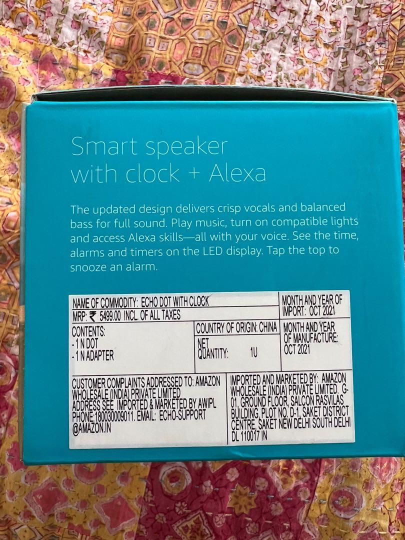 Alexa Echo Dot with Clock, TV & Home Appliances, TV & Entertainment ...