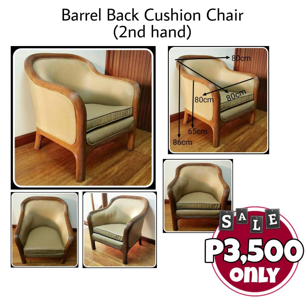 Barrel Back Cushion Chair, Furniture & Home Living, Furniture, Chairs ...