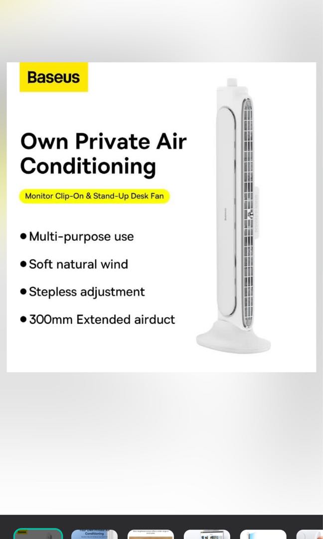 baseus monitor clip-on desk fan, Furniture & Home Living, Lighting ...