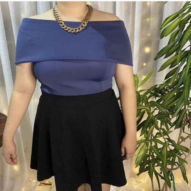 Blue 2 Way Formal Top, Women's Fashion, Tops, Blouses on Carousell