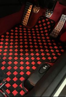 Brand New - FD2R JDM Style Checkered Car Floor Mat Grey Black Type R ...